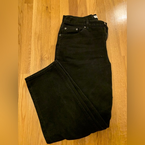 Jeans | Relaxed Black Jeans Loose Oversized Fit With A Slight Rip On ...